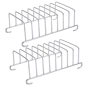 Cabilock 2pcs Stainless Steel Toast Slice Holder 8 Slot Toast and Bread Rack Serving Food Breakfast Stand Cooking Air Fryer Food Serving Dish 15.5X8.5X1.8CM,Silver,HYFLQ54ZA8G203ZEV515IQ