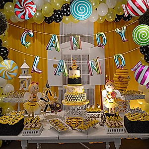 Halovin Candy Land Letter Balloons for Candy Theme Party, Rainbow Candy Land Balloons for Wonka Party (Colorful)