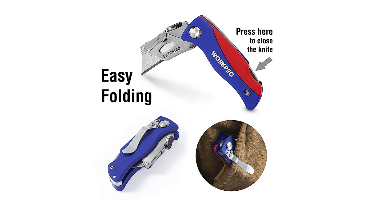 WORKPRO Folding Utility Knife & 100 Utility Blades