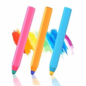 2023 Stylus Pens for Touch Screens, Kenkor Crayon Stylus for Kids Pencil Shape 3 Pack of Pink Blue Yellow Universal Capacitive Stylus Compatible with ipad/iPhone/Android/Kindle/Samsung/Microsoft