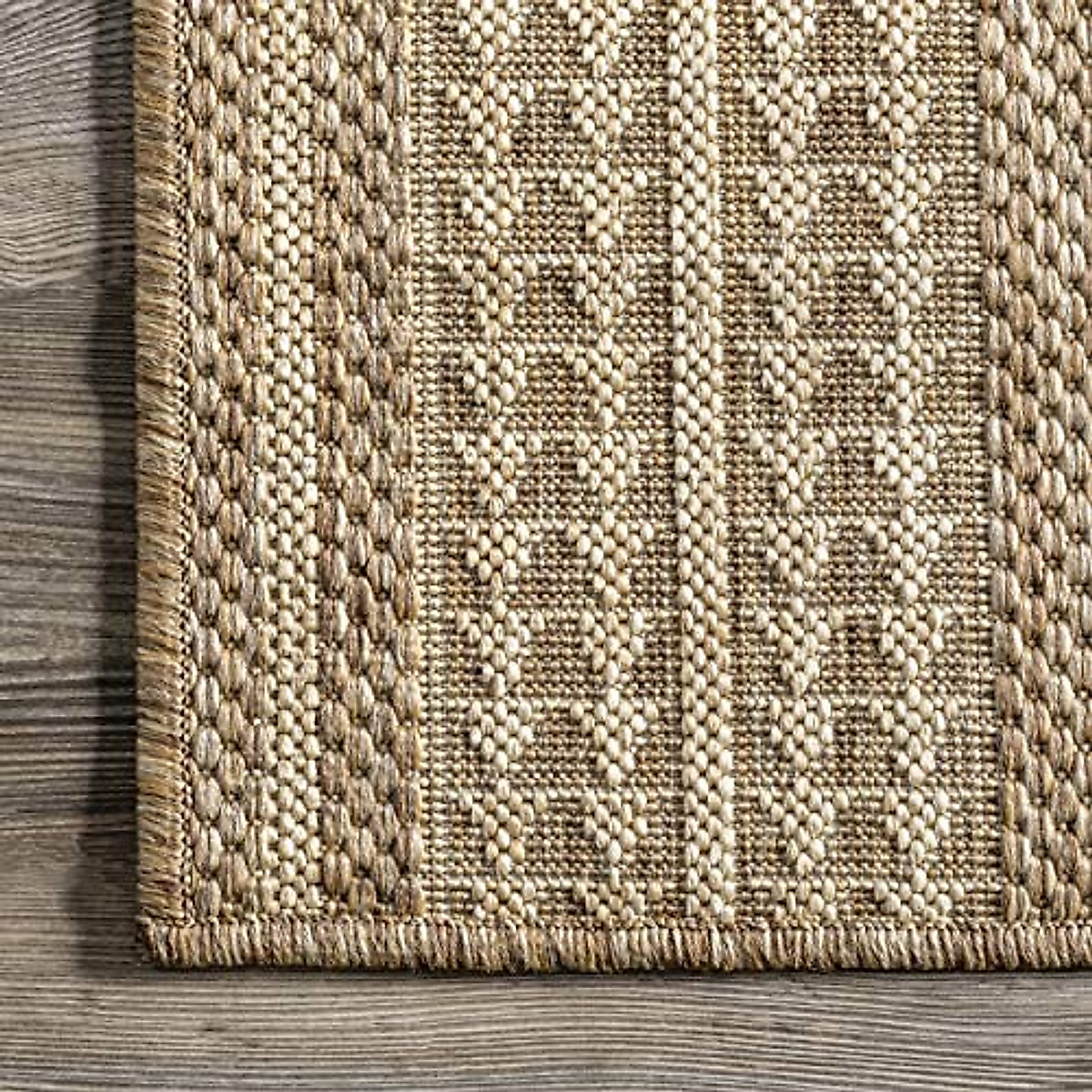 nuLOOM Ranya Tribal Indoor/Outdoor Area Rug, 6' 7" x 9', Light Brown