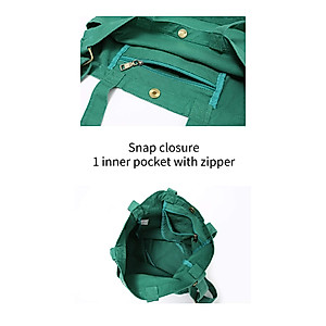 Jeelow Washed Canvas Tote Handbag Shoulder Bag Purse Crossbody With Pockets For Men & Women (Brown Tote Pocket)