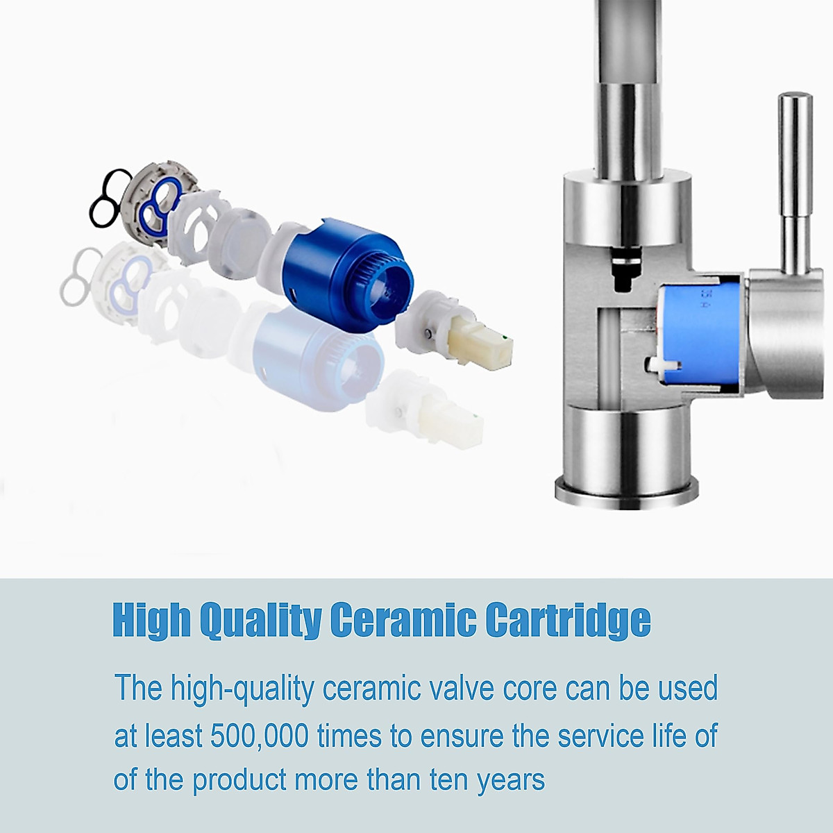 Comllen Single Handle Brushed Nickel Kitchen Faucet, High Arc Stainless Steel Kitchen Sink Faucet with Pull Down Sprayer, Modern Pull Out Faucet for Kitchen Sink with Deck Plate