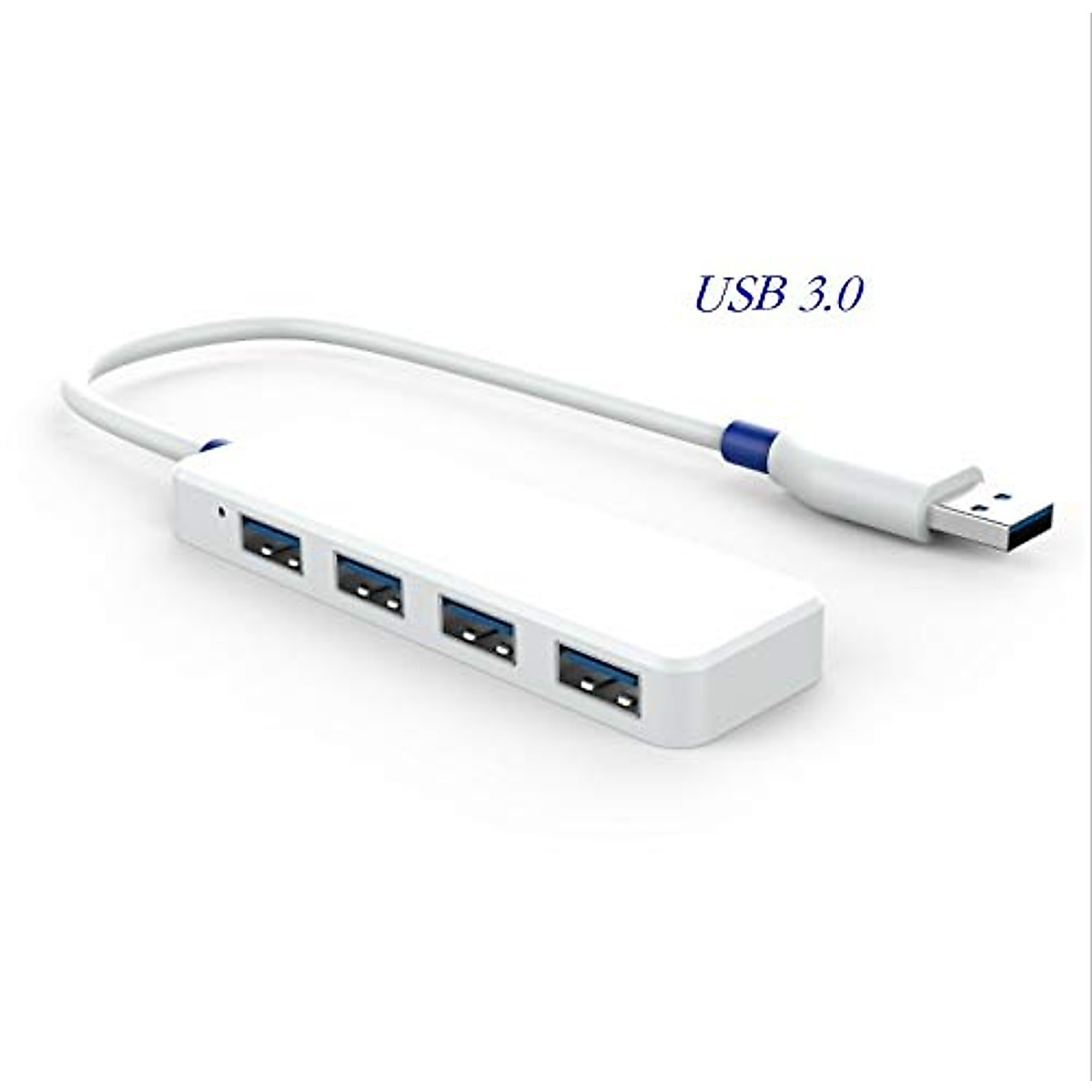 Lysee Plug & Connectors - High Speed 1 to 4 Multi Ports USB Hub PNP Thin USB HUB Connector - (Color: White(USB3.0))