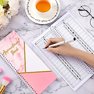 Gersoniel 2 Pieces Undated Appointment Book Schedule Day Planner Salon Appointment Book 2024 Hairstylist Weekly Appointment Planner for College Office Home Schedule Supplies, 11.2 x 4.5 Inches