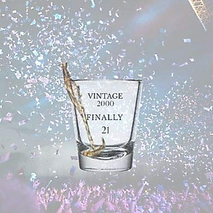 21st Birthday Shot Glass -21st Birthday Gifts- Finally 21 (2000)- 21st Birthday Compliments Birthday Decorations