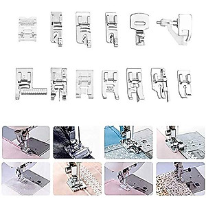 eoocvt 42pcs Domestic Sewing Machine Presser Feet Set for Brother, Babylock, Singer, Janome, Elna, Toyota, New Home, Simplicity, Necchi, Kenmore, and White Low Shank Sewing Machines