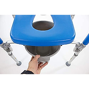 Ultimate Raised Toilet Seat with Handles, Padded, Armrests, Adjustable Height, Premium Elevated Toilet Seat for Elderly Bathroom Safety with Arms, Standard and Elongated Toilets, Blue