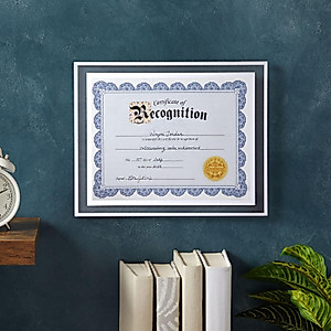 48 Sheets Blue Certificate of Recognition Award Paper with Gold Foil Sticker Seals for Graduation Diploma, Achievements (8.5 x 11 in)