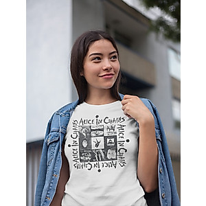 Alice in Chains T Shirt Multi Album Art Mens Short Sleeve T Shirts 90s Music Vintage Style Graphic Tees