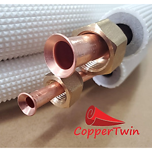 DuctlessAire - Insulated Copper Twin Coil Mini Split Line Set - Indoor/Outdoor Use - Air Conditioning Accessories - 25 Ft (3/8 x 5/8 inches)