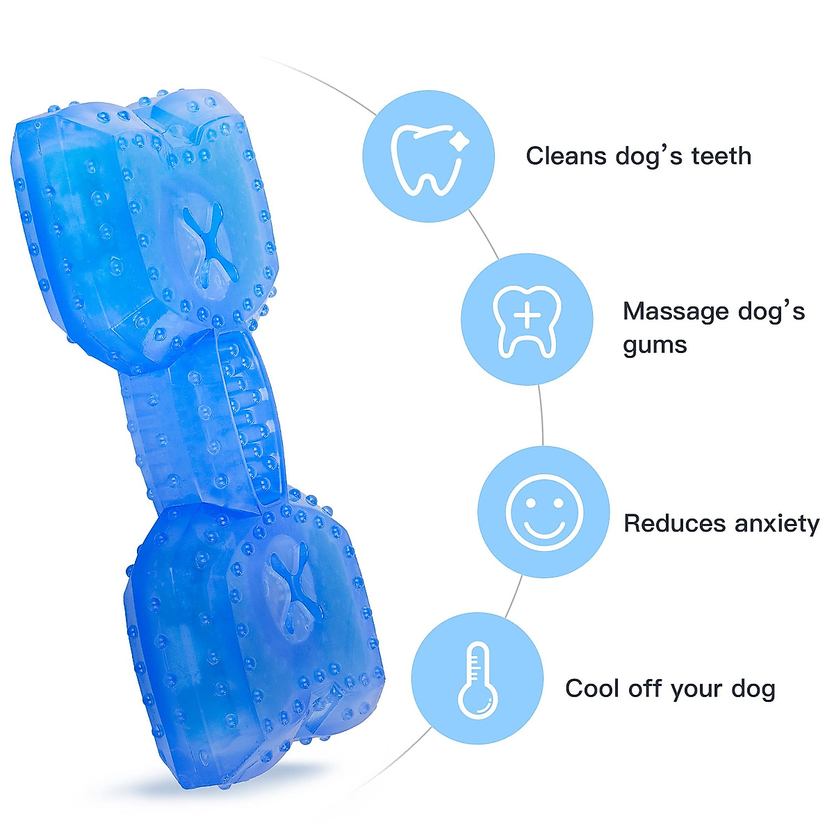 NWK Pet Teether Cooling Chew Toy for Dogs Teething Toy for Puppies, Fit with Treats for More Fun (Chewing Bone)