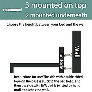 iGREATWALL 2PCS Adjustable Threaded Bed Frame Anti-Shake Fixer Telescopic Support for Room Wall Bedside Headboards Prevent Loosening Tool (Large, Silver)