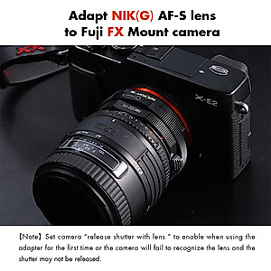 K&F Concept Lens Mount Adapter Compatible for Nikon G/F/AI/AIS/D/AF-S Mount Lens to Fujifilm Fuji X-Series X FX Mount Cameras with Matting Varnish Design for Fuji XT2 XT20 XE3 XT1 X-T2