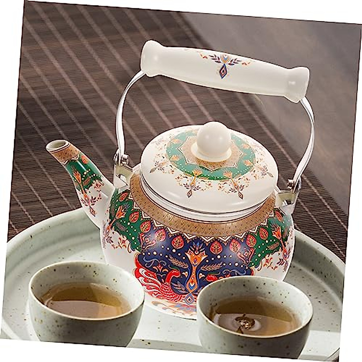 DECHOUS Enamel Kettle Porcelain Kettle Turkish Kettle Whistling Tea Pot Stainless Steel Water Jug Vintage Teapot Camping Kettle Retro Enamel Teakettle Stove Top Teakettle Pocking Teakettle