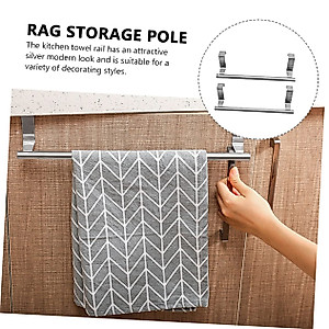 KONTONTY 2Pcs Over The Door Towel Holder Versatile Towel Hanging Bar for Kitchen and Bathroom for Dish Towels Tea Towels and Hand Towels Easy Installation Design