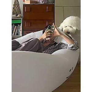 This inflatable sofa has a white design, simple and generous. It can be used for relaxation and outdoor activities such as picnics, camping, etc. (黄色,190 * 70cm)