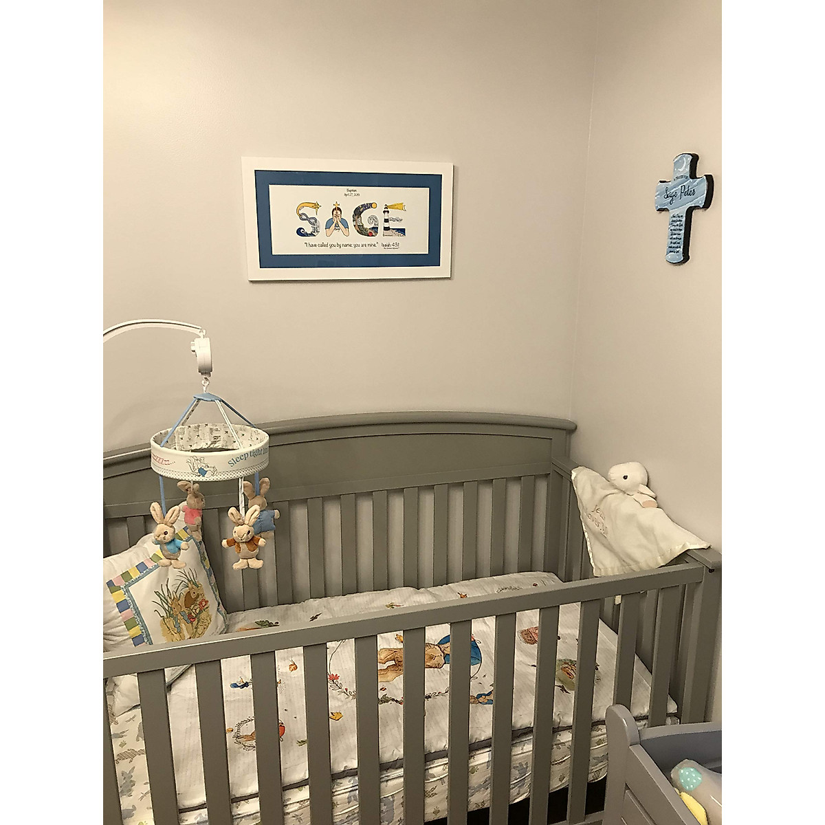 The Christian Alphabet Personalized Baptism gifts for boys 10x20 inches matted print optional frame custom baptism gift for baby boys