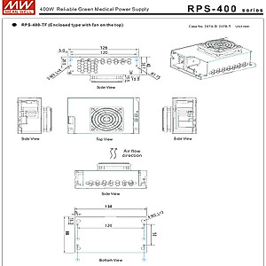 Mean Well 400W Reliable Green Medical Power Supply Meanwell Uninterruptible Power Supply Computer Power Supplies 24V 16.7A (RPS-400-24-SF 24V/16A/400W/Medical Power)