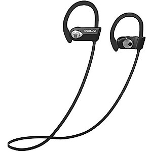 TREBLAB XR500 Bluetooth Headphones, Best Wireless Earbuds for Sports, Running Gym Workout. IPX7 Water Resistant, Sweatproof, Secure-Fit Headset. Noise Cancelling Earphones w/Mic