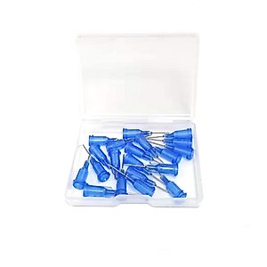 20 Pack - 22 Ga 1/2 Inch Blunt Tip Dispensing Needle with Luer Lock,Blue,20 Pack