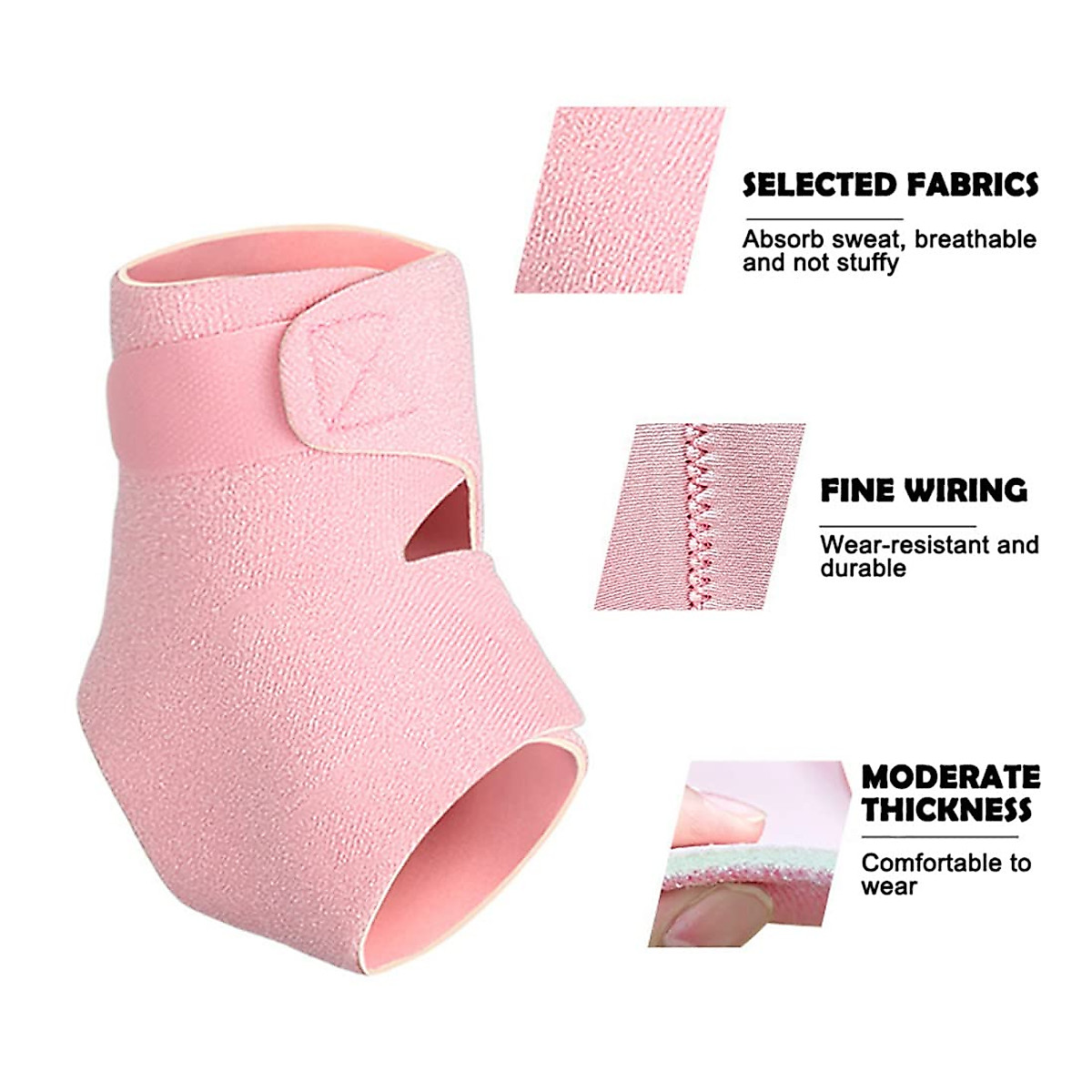 Ankle Support Brace Sleeves, 1 Pair Comfortable Ankle Brace Stabilizers with Adjustable Wraps, Breathable Ankle Bandages Protectors Guards for Sports, Joint Pain Relief, Injury Recovery (Black, L)