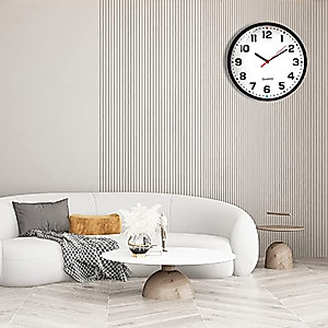 Wall Clock 9 Inch Battery Operated Silent Non-Ticking Wall Clock Modern Quartz Design Decorative Indoor Kitchen Office White