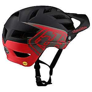 Troy Lee Designs Adult | Trail | All Mountain | Mountain Bike A1 MIPS Classic Helmet - (Black/Red, X-Large/2X-Large)