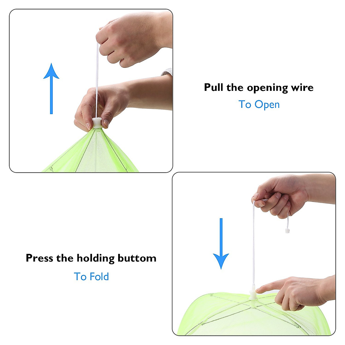 Mesh Screen Food Cover Tents - Set of 4 Umbrella Screens to Keep Bugs And Flies Away From Food at Picnics, BBQ & More - 4 Colors (Pink, Green, Blue, Yellow)