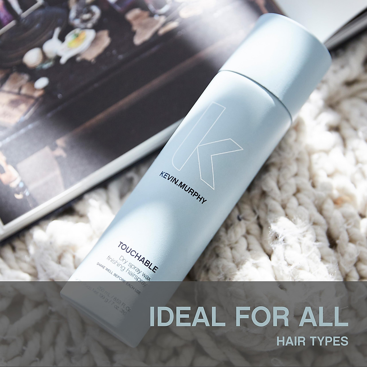 KEVIN.MURPHY TOUCHABLE - Spray Wax Finishing Hair Spray - For All Hair Types - Hair Styling for Texture & Hold - Long Lasting - With Milk Thistle & Carrot Seed Oil - 250 mL / 8.5 fl oz