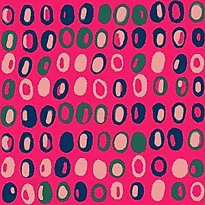 PBS Fabrics Lush and Wild by Katie Kortman, Sateen 1 Yard, Color Olives, Pink