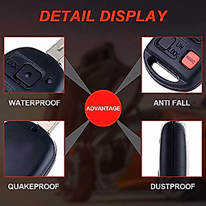 CCIYU for Lexus Key Fob Keyless Ignition Uncut 3 Buttons for Lexus Rx300 Keyless Entry Remote Fob 1999-2003 for Lexus Rx300 Series Remote Keyless Entry OE Adp12548701s n14tmtx1 Set of1