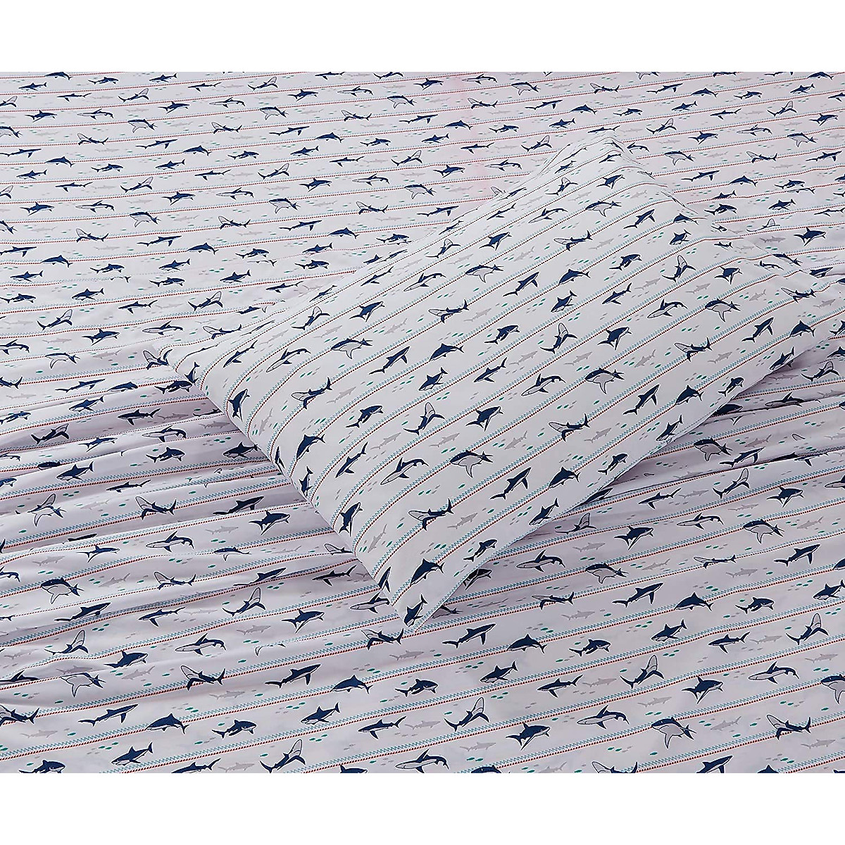 Sheet Set For Boys/Teens Grey Shark White Red Light Blue New # Grey Shark (Twin)