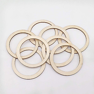 Ciieeo 50pcs Wreath Frames Unfinished Wood Pieces Rings Shape Round Wood Linking Rings Wooden Pieces for Floral Craft DIY Craft Making