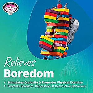 Super Bird Creations SB477 XL Woodpile Bird Toy, Large/XL Bird Size, 19" x 8"