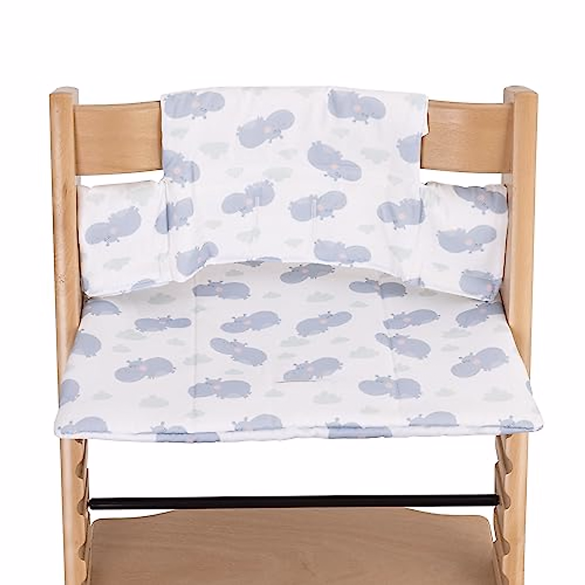 Dadouman Wipe Clean & Compatible Seat Cushion for Stokke Tripp Trapp Chair (Hippos)