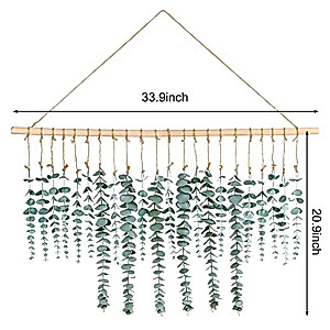 CEWOR Bathroom Decor Green Artificial Eucalyptus Wall Hanging Decor Fake Eucalyptus Leaves Greenery Farmhouse Rustic Wall Hanging for Wedding Bedroom Kitchen Nursery Party Boho Home Decor