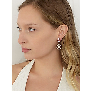 Mariell Pearl Bridal Wedding Earrings for Bride, Pearl Jewelry for Bridesmaid, Prom, Mother of the Bride