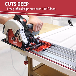 Milescraft 1409 Track Saw Guide - Universal for 7-1/4" Circular Saws, 50" Cutting Range, 2" Depth, Aluminum
