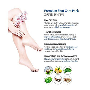 Pack of 2, Korean Beauty Cosmetics Premium Foot Care Pack Moisturizing Socks for Moisturizing and Nutrients