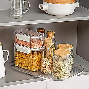 Square Lazy Susan for Refrigerator, Lazy Susan Turntable Organizer for Refrigerator, Countertop Condiment Storage Rack, for Cabinet, Table, Pantry, Kitchen (13.8 X 10.2 in)