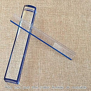 VISIONU 10 inch 5X Magnifier with Reading Tracking Line Measuring Scale Blue Raised Domed Bar Magnifying Glass