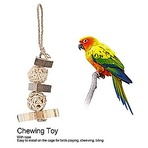 SYH&AQYE 5Pcs Bird Chewing Toys Bird Beak Grinding Stone for Parrots/Hamsters and Other Rodents Cage Hanging Bird Biting String Pet Accessory