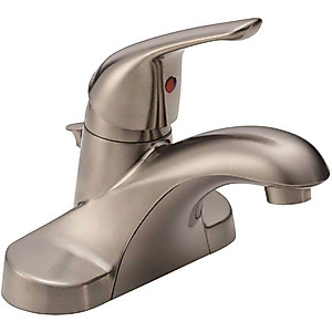 Delta Faucet B510LF-SSPPU-ECO Lavatory Faucet with Pop-Up Low Lead Single 4" Centers Lever Handle
