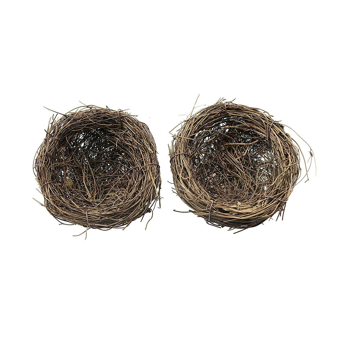 ZYAMY 2pcs 4" Artificial Rattan Bird's Nest Handicraft Bird's Nest for Crafts, Patio Garden, Succulent Planter