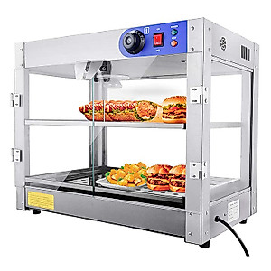 2-Tier 110V Commercial Countertop Food Pizza Warmer 750W 24x14x19 Pastry Display Case (2-Tier)