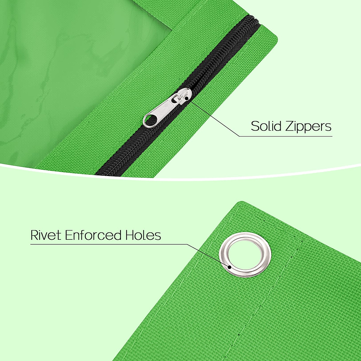 Sooez Pencil Pouch for 3 Ring Binder, 2 Pack Binder Pencil Pouch with Clear Window Pencil Bags with Zipper & Reinforced Grommets, Pencil Case for Binder Blue & Green
