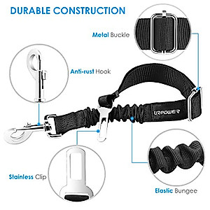 URPOWER Upgraded Dog Seat Belt 2 Pack Dog Car Seatbelts Adjustable Pet Seat Belt for Vehicle Nylon Pet Safety Seat Belts Heavy Duty & Elastic & Durable Car Seat Belt for Dogs, Cats and Pets