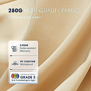 BLUU REDWOOD 11 FT Patio Umbrella Offset Cantilever Outdoor Umbrellas with 360°Rotation Aluminum Frame, Infinite Tilt & Solution-dyed Fabric for Pool Garden & Backyard (Ivory Beige)