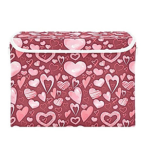 Valentine's Day Storage Bins with Lids Collapsible Storage Box Basket with Lid Closet Organizer Containers Storage Bins for Clothes for Shelf Baskets Kids Room Baby Room